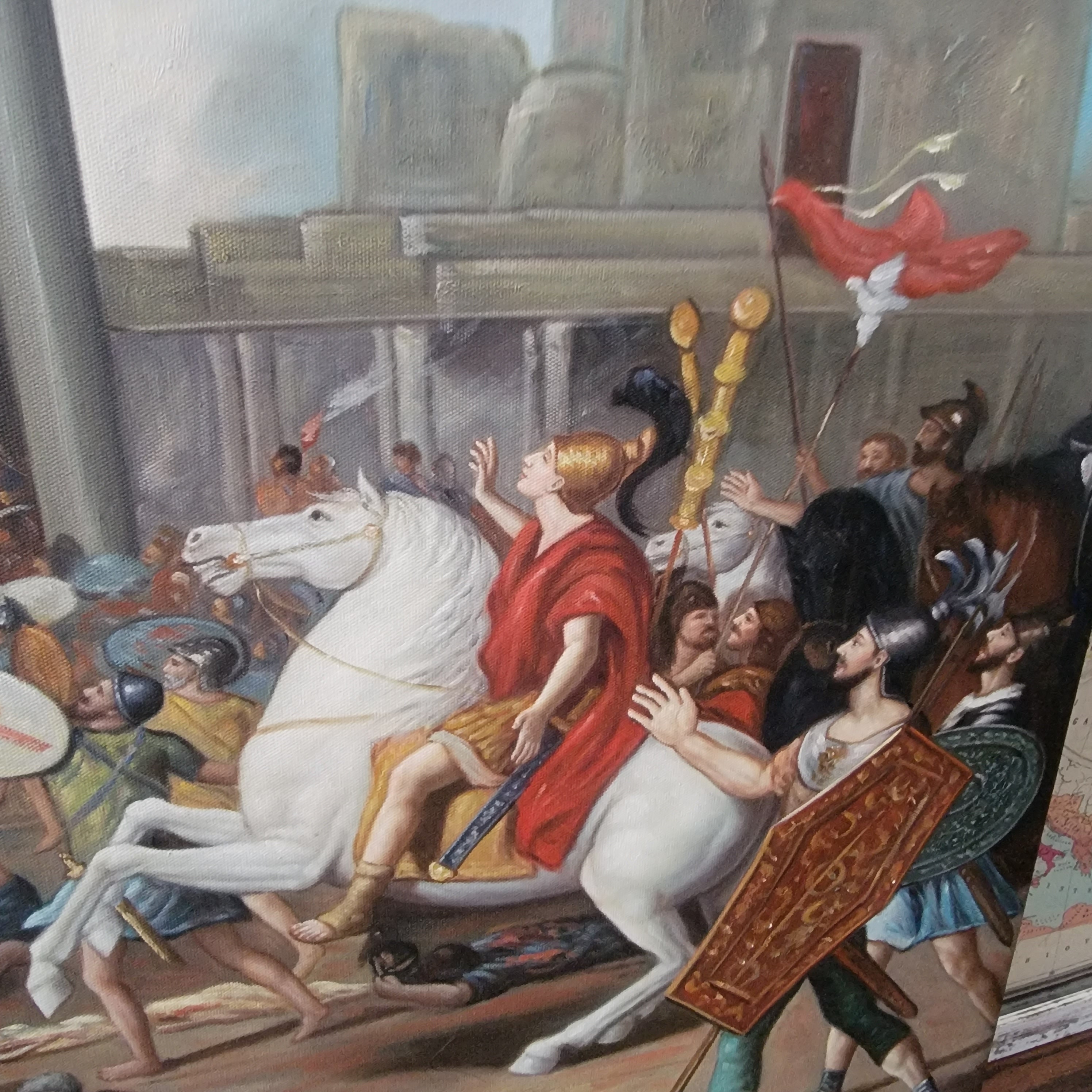 Oil on Canvas Battle Scene, Conquest of Jerusalem by Titus - Etsy