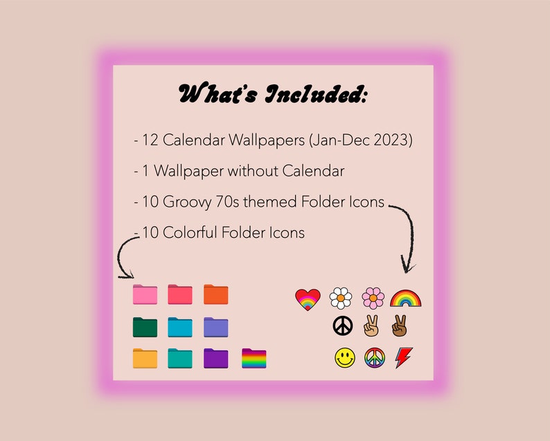 Desktop Organizer | 2023 Calendar | Retro Groovy Wallpaper | Laptop ...