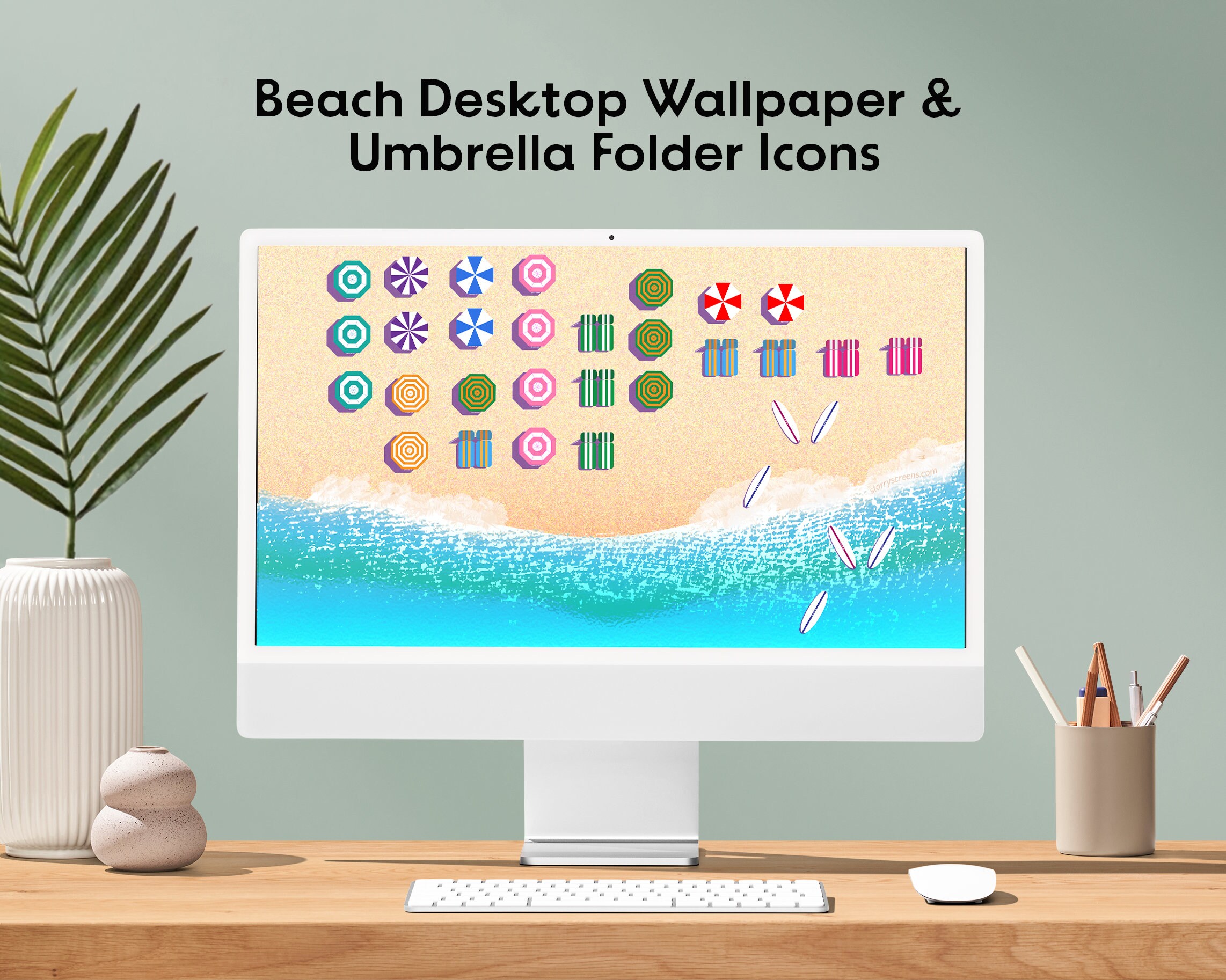 Desktop Organizer, Desktop Wallpaper | Beach Theme Wallpaper | Laptop ...