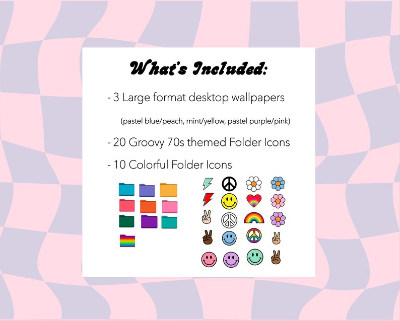Desktop Organizer | Danish Pastel Wallpaper | Retro Groovy | Laptop ...