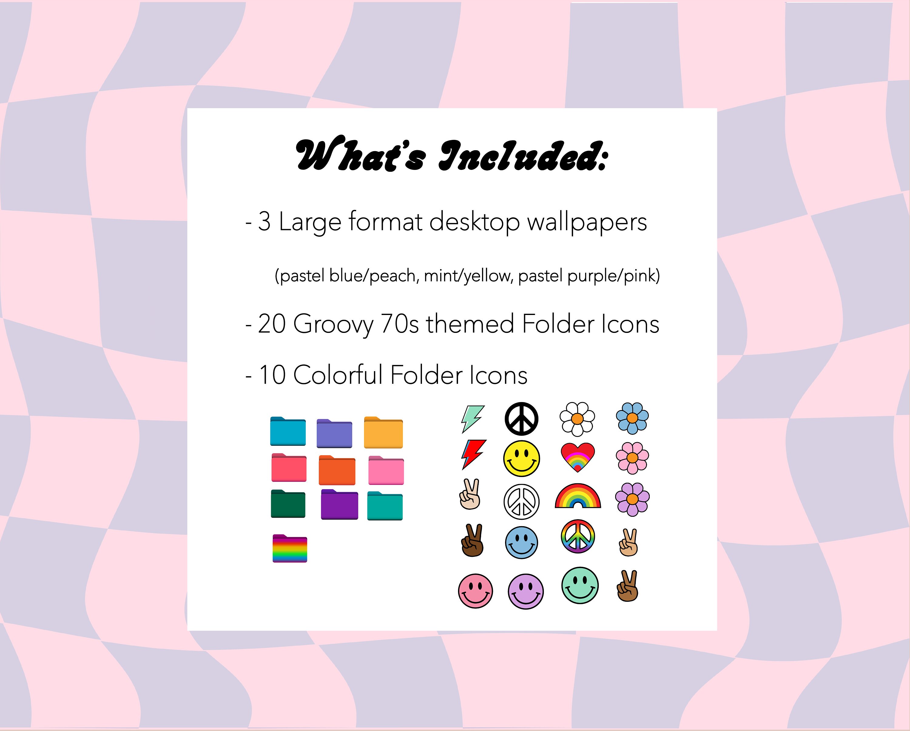 Desktop Organizer | Danish Pastel Wallpaper | Retro Groovy | Laptop ...