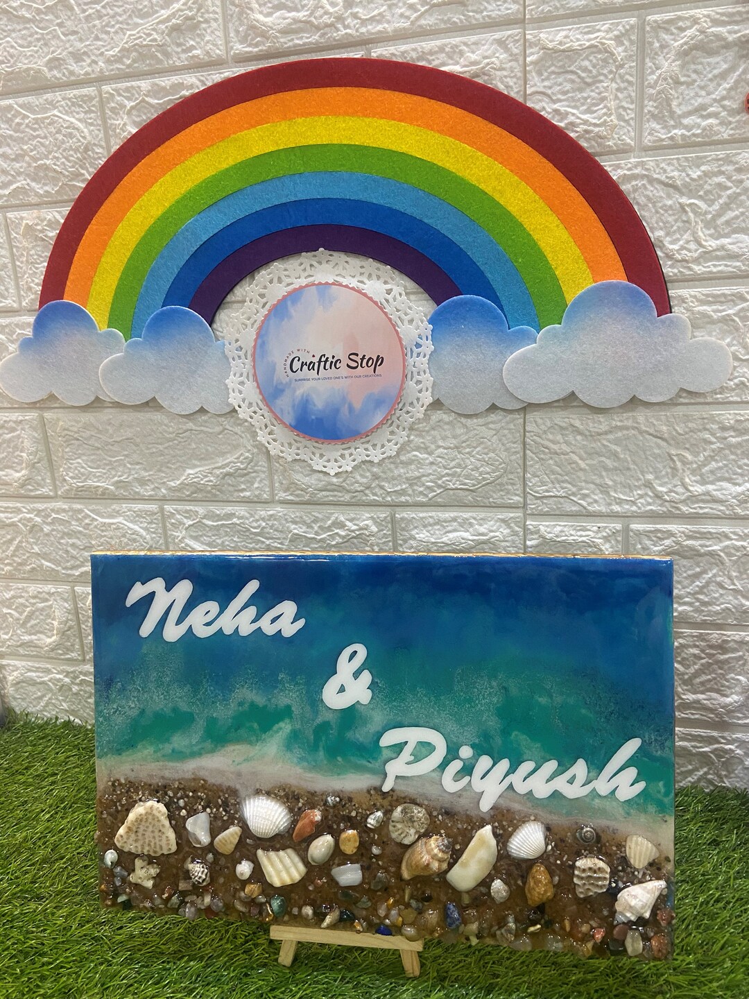 Handmade Resin Name Plate for Home Decor , Epoxy Material Resin Art ...