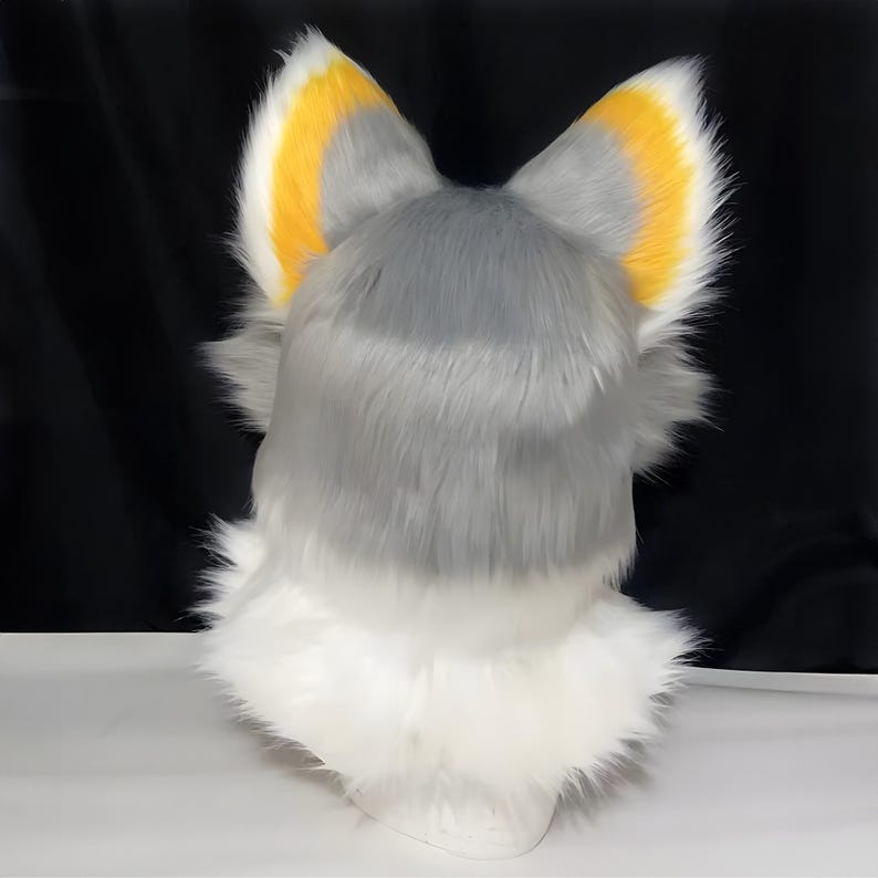 Grey Fursuit Canine Head, Custom Dog Fursuit Head for Cosplay, and ...