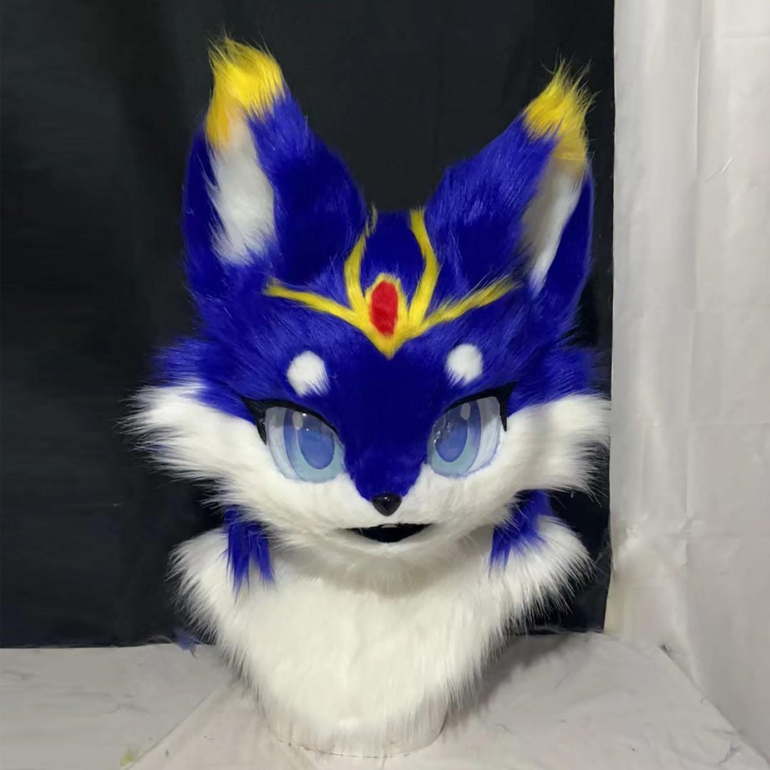 Blue Dog Kigurumi Mask|plush Kemono Fursuit Helmet |cute Animal Cosplay ...