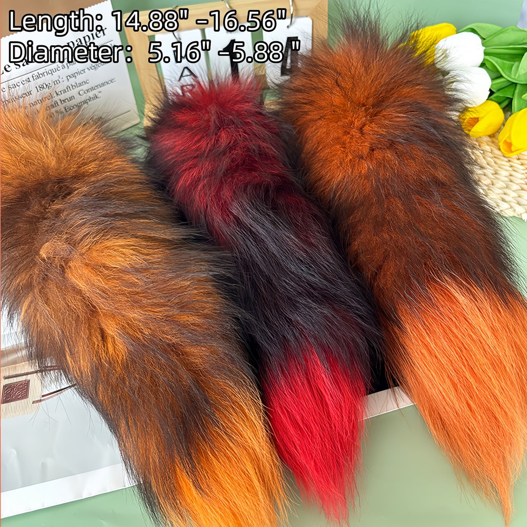 1pcs 15.5" Fox Tail/ Furry Tail Keychain/therian Tail/red Fox Tail/wolf Tail/fur Bag Charm/faux ...