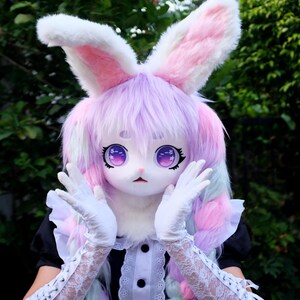 RABBIT Fursuit Head/furry Mask/kigurumi Mask/therian Mask/fursiut Head ...