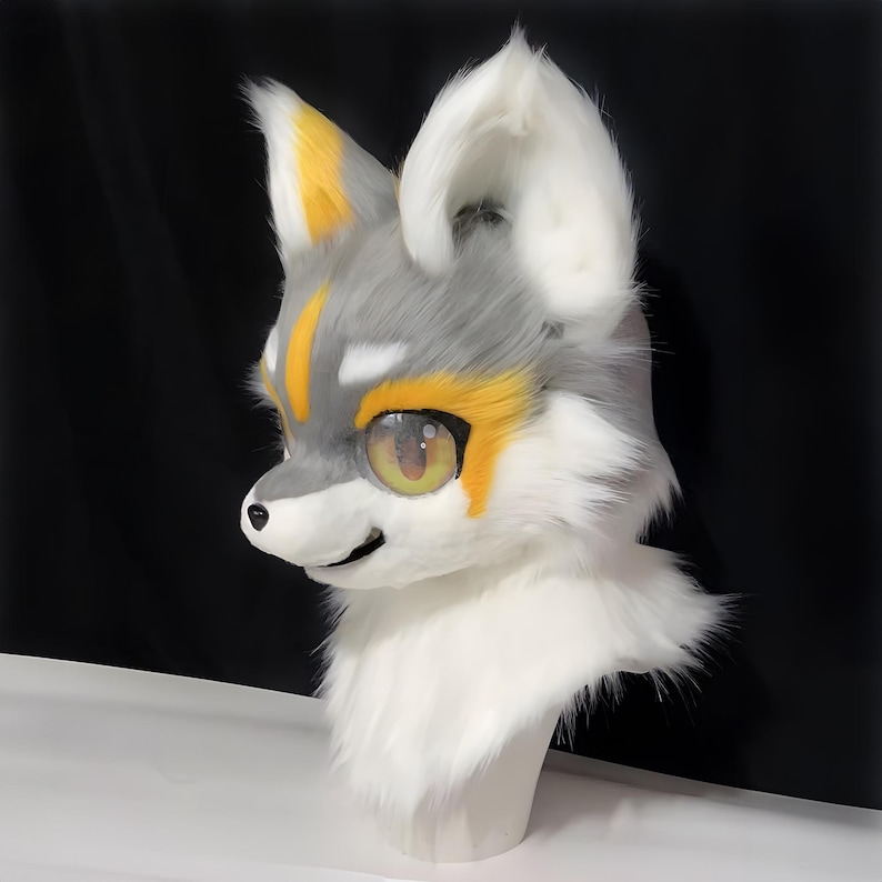 Grey Fursuit Canine Head, Custom Dog Fursuit Head for Cosplay, and ...