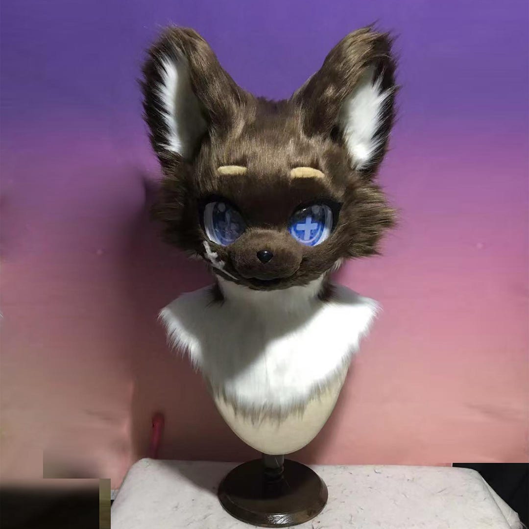 Comic Con Furry Con Cosplay,brown Fursuit Canine Head, Custom Fursuit ...