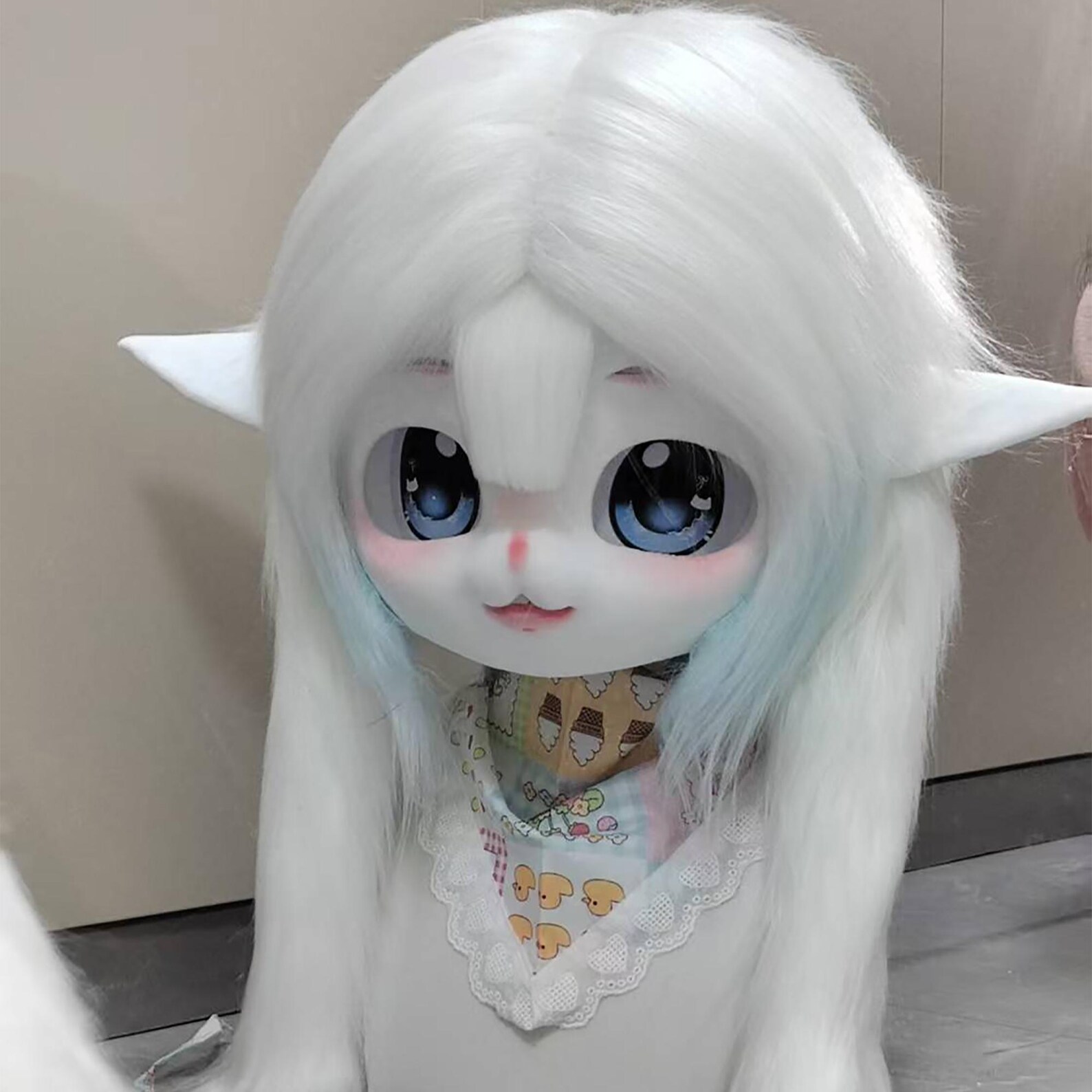 Cute White Sheep Kig Furry Mask Head,fursuit Mask Head, Cat Kemono Mask ...