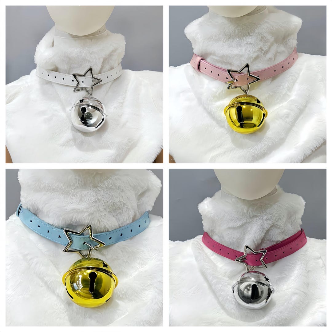 Fursuit Head Dog Bell Collar/furry Cat Collar/big Kitty Bell Collar ...
