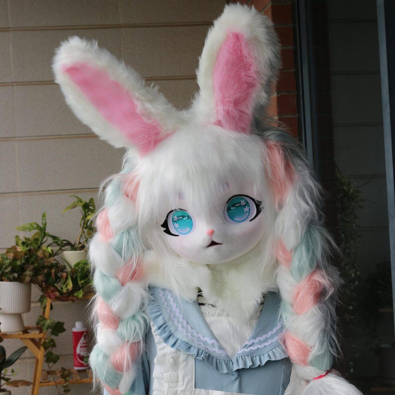 RABBIT Fursuit Head/furry Mask/kigurumi Mask/therian Mask/fursiut Head ...