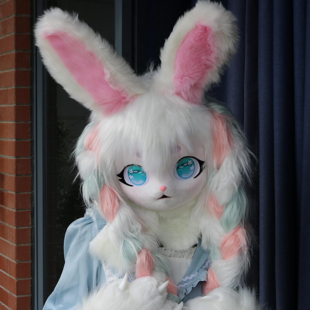 RABBIT Fursuit Head/furry Mask/kigurumi Mask/therian Mask/fursiut Head ...
