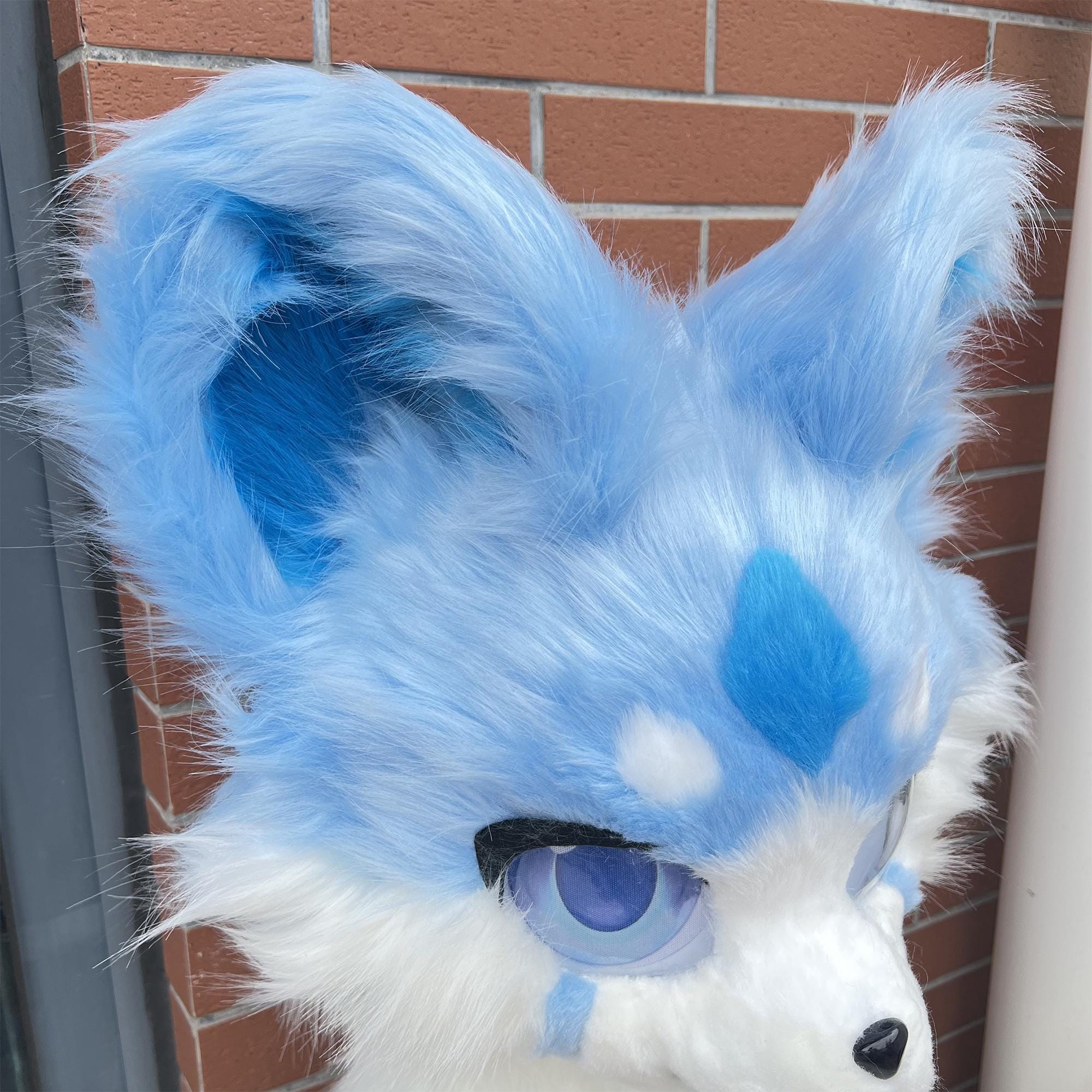 Blue Dog Fursuit Head | Kigurumi Mask Plush Kemono | Comic Con| Furry ...