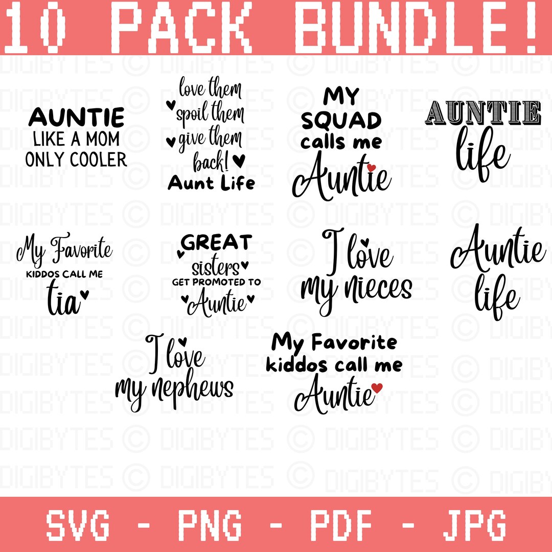 Aunt SVG Bundle, Auntie SVG, Aunt Svg, Gift for Aunts Svg, Aunt Gift ...