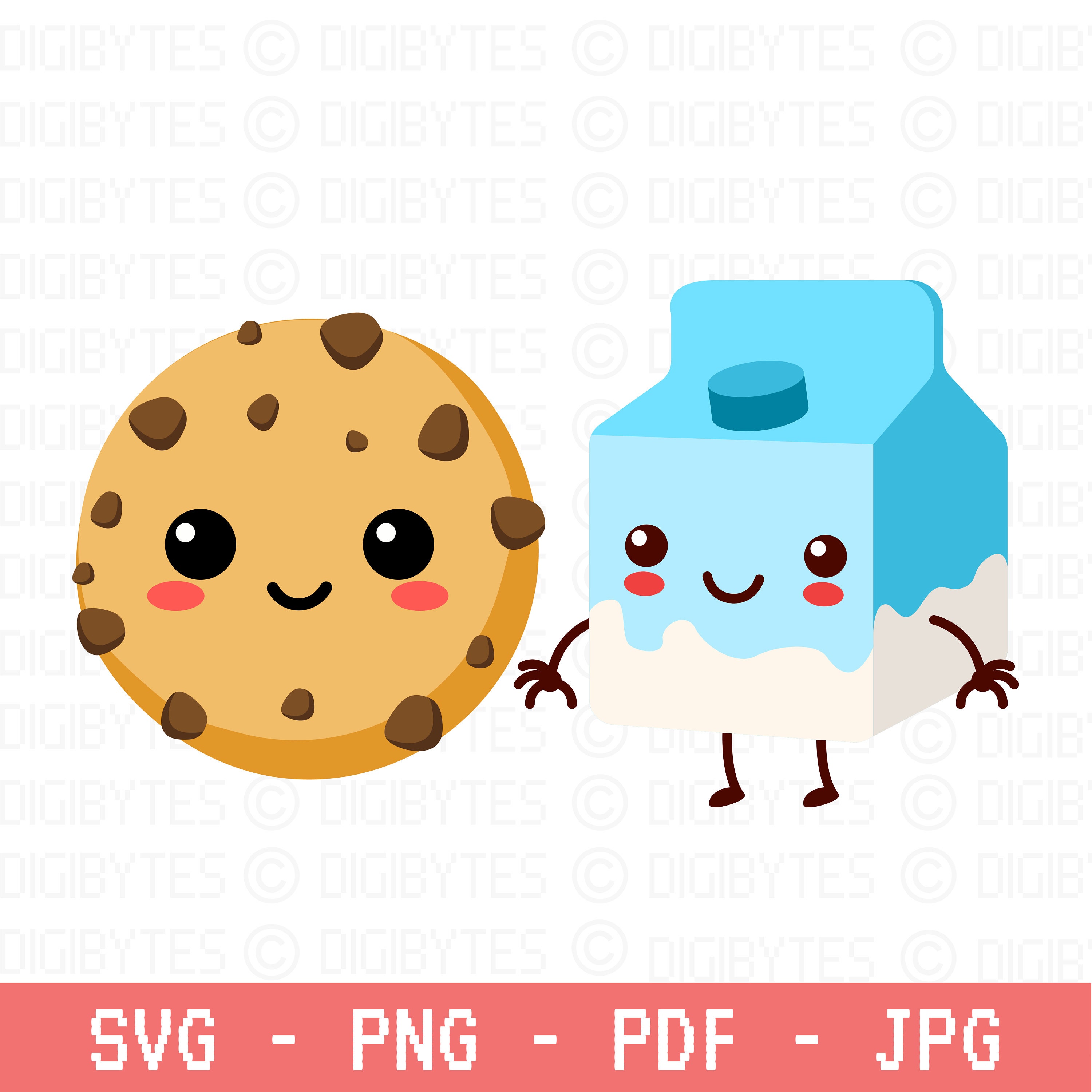 Perfect Match Kawaii Clipart Set Cute Food Clip Art Friendship Best ...