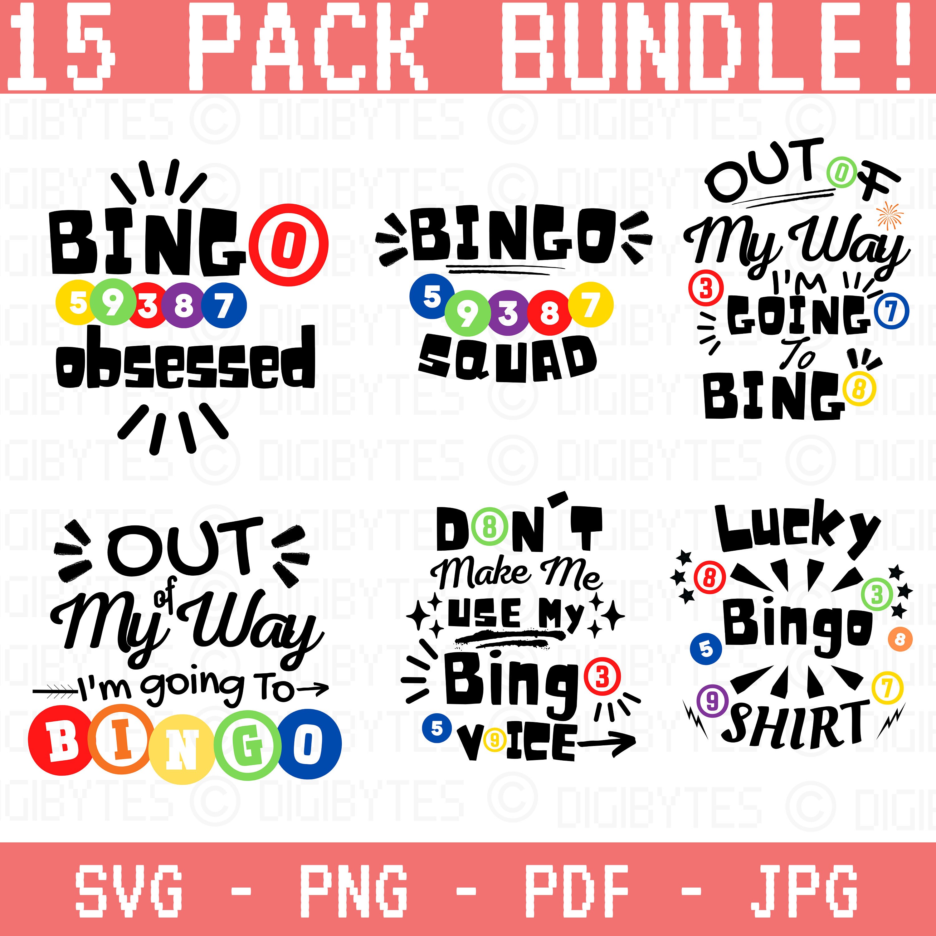 Bingo Svg Bundle Bingo Png Bundle Bingo Svg Bundle for Cricut Shirt ...