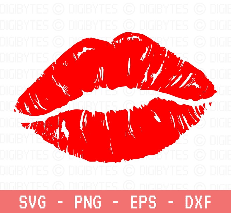 Red Lips Lip Print Graphic SVG, Lips Svg, Red Lips Svg, Kiss Svg ...