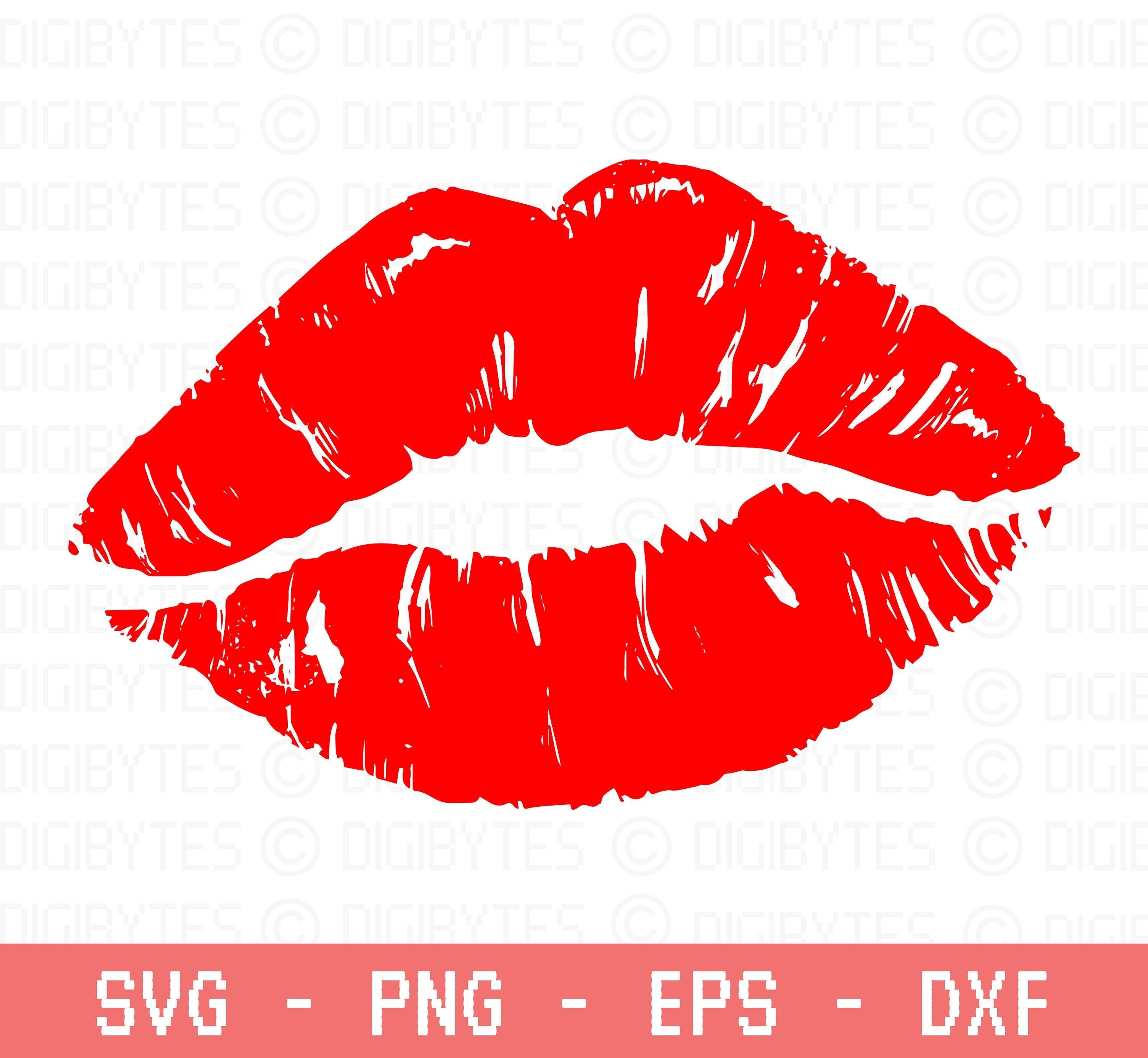 Red Lips Lip Print Graphic SVG, Lips Svg, Red Lips Svg, Kiss Svg ...
