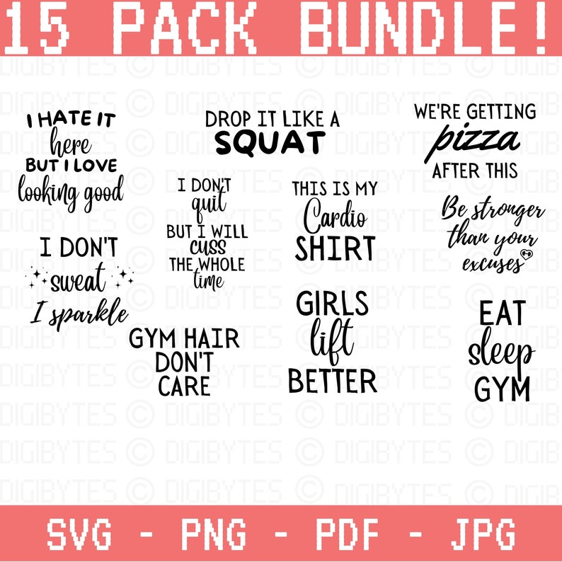 Gym Fitness SVG Bundle Women Workout Shirt SVG Gym Shirt - Etsy