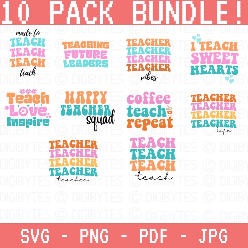 Retro Teacher SVG Bundle Teacher SVG School SVG Teach Svg - Etsy