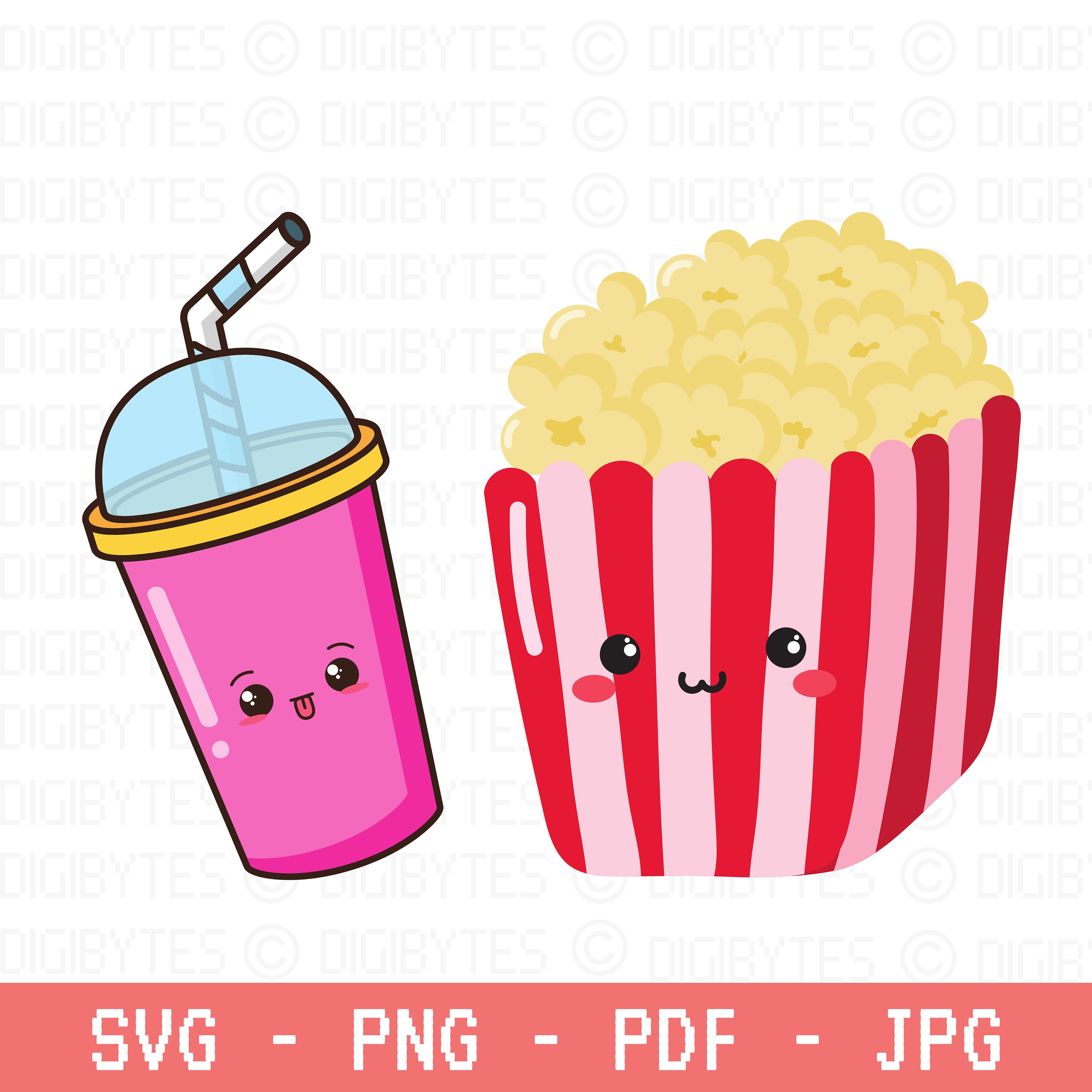 Perfect Match Kawaii Clipart Set Cute Food Clip Art Friendship - Etsy