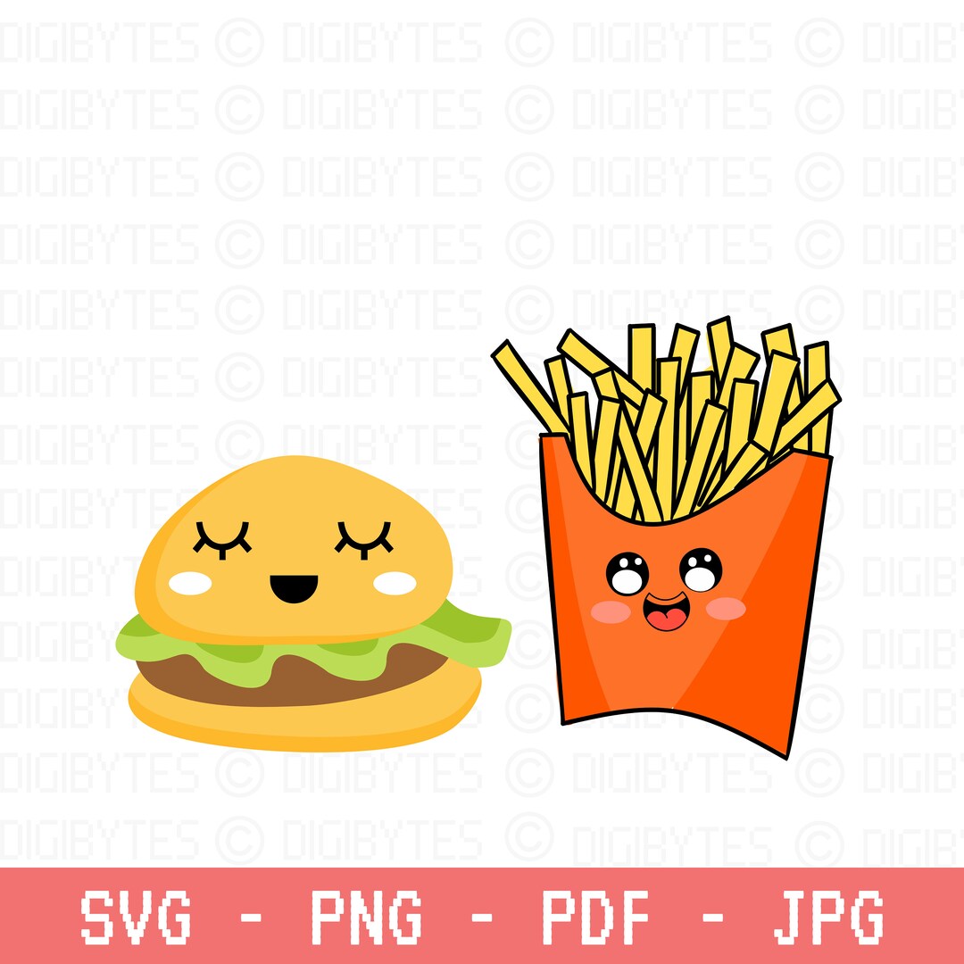 Perfect Match Kawaii Clipart Set Cute Food Clip Art Friendship Best ...