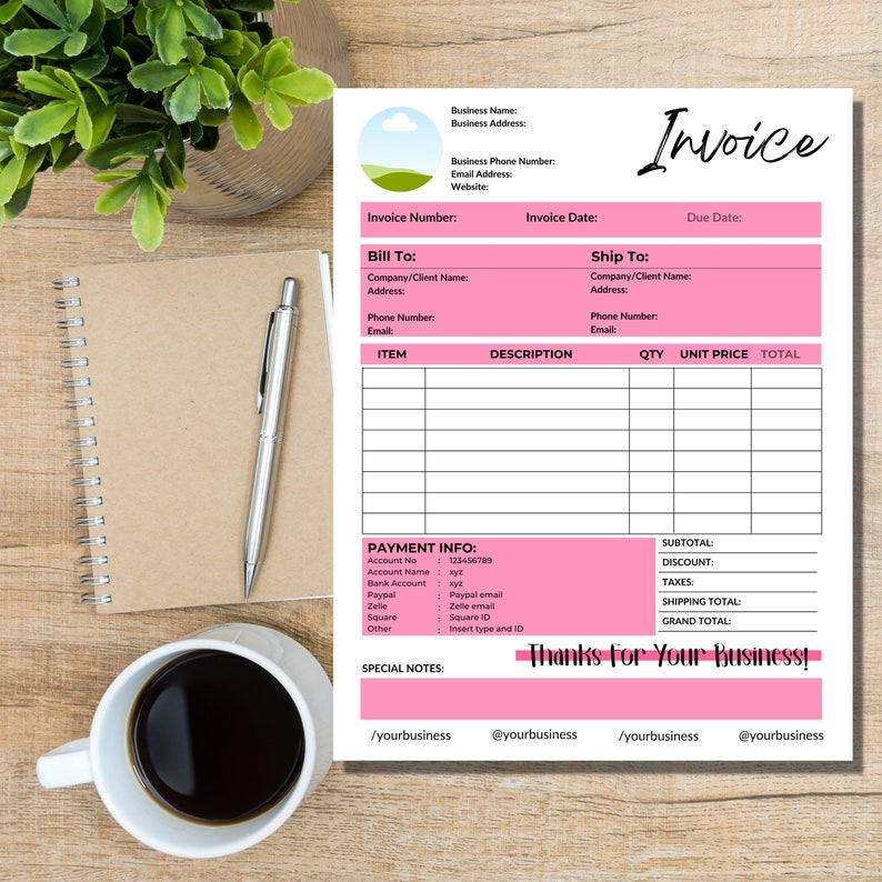 Invoice Template PDF, Google Docs, Word. Business Invoice. Invoice Word ...