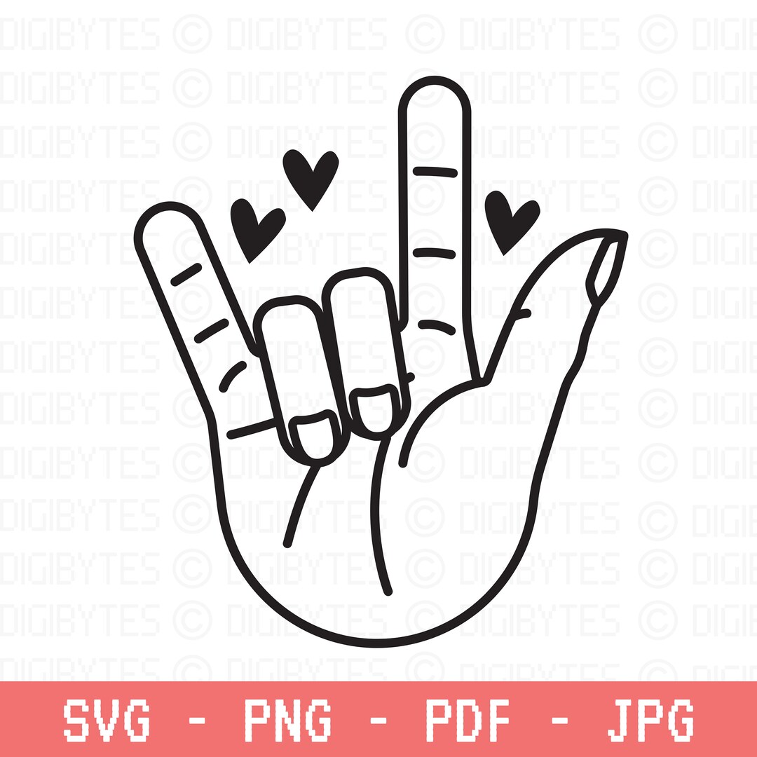 I Love You Hand Sign Svg ASL Sign Language Svg. Vector Cut - Etsy