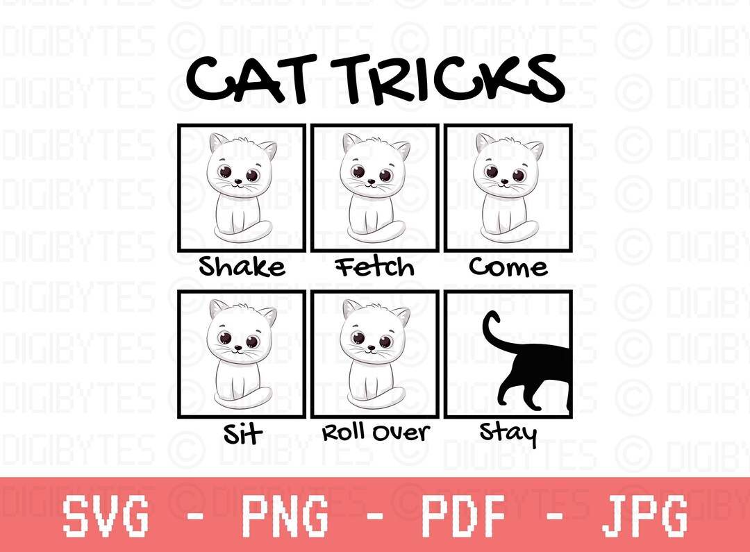 Funny Cat Tricks Svg for Cricut Shirt Designs Free Commercial Use Cat ...