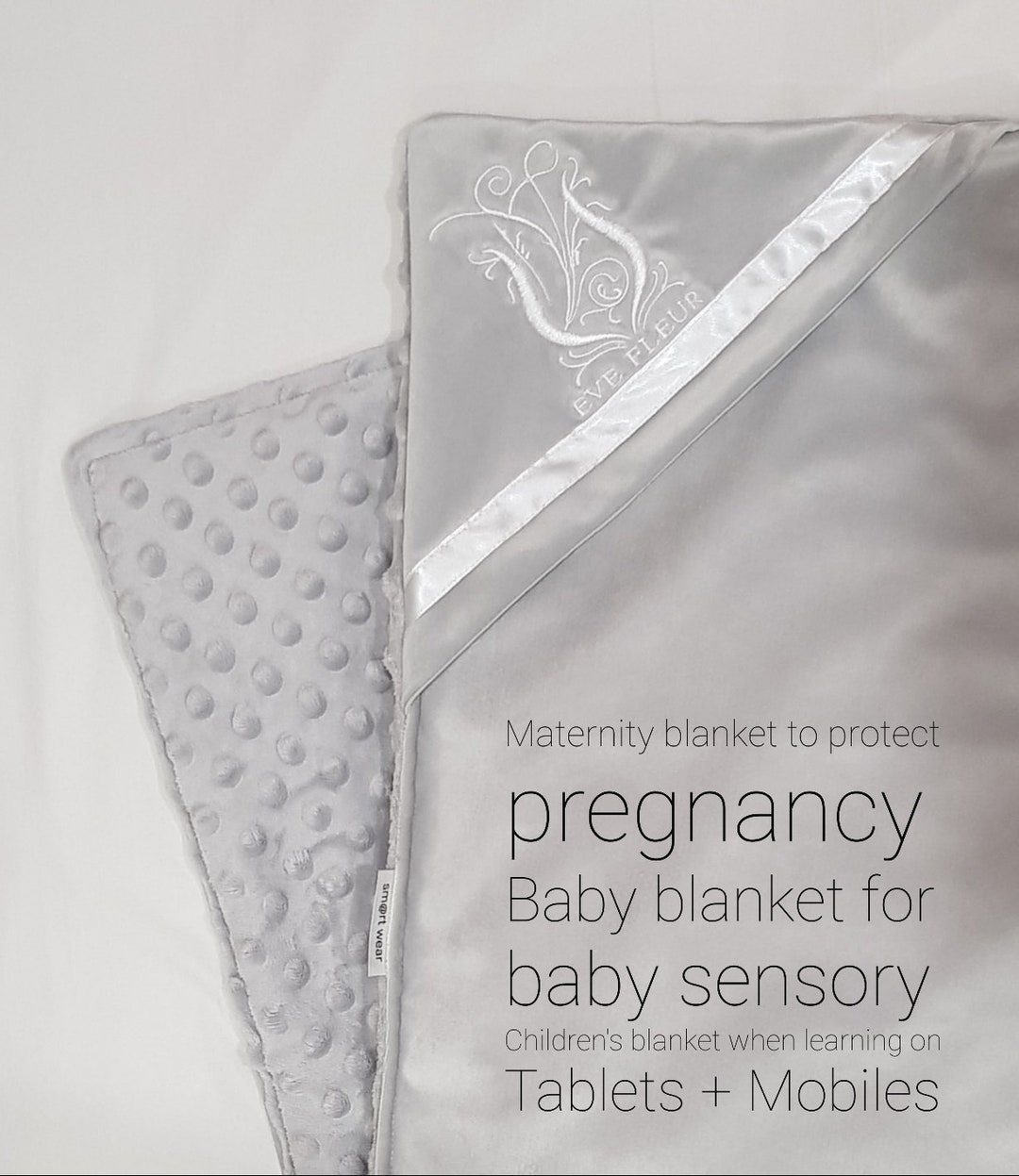 EMF RF Shielding Minky Dot Sensorial Blanket Grey - Etsy