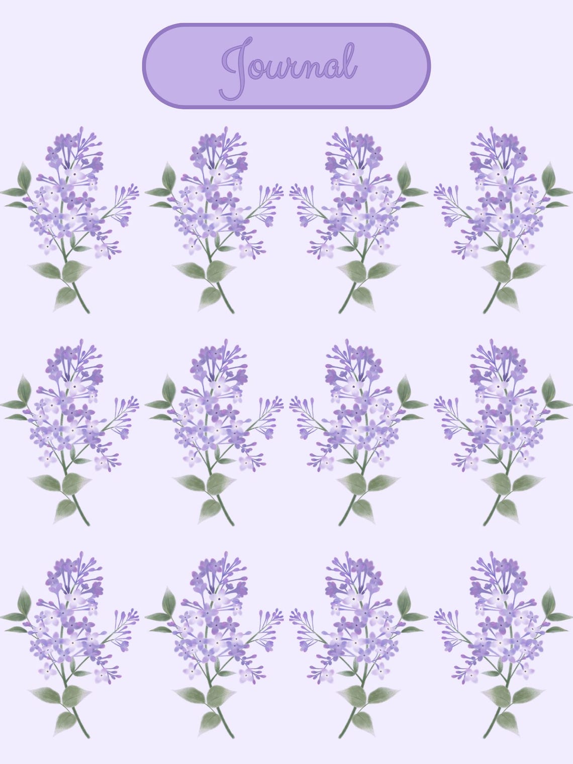 Floral Journal: Dreamy Pastel Purple Violet Lilac Design - Printable - Etsy