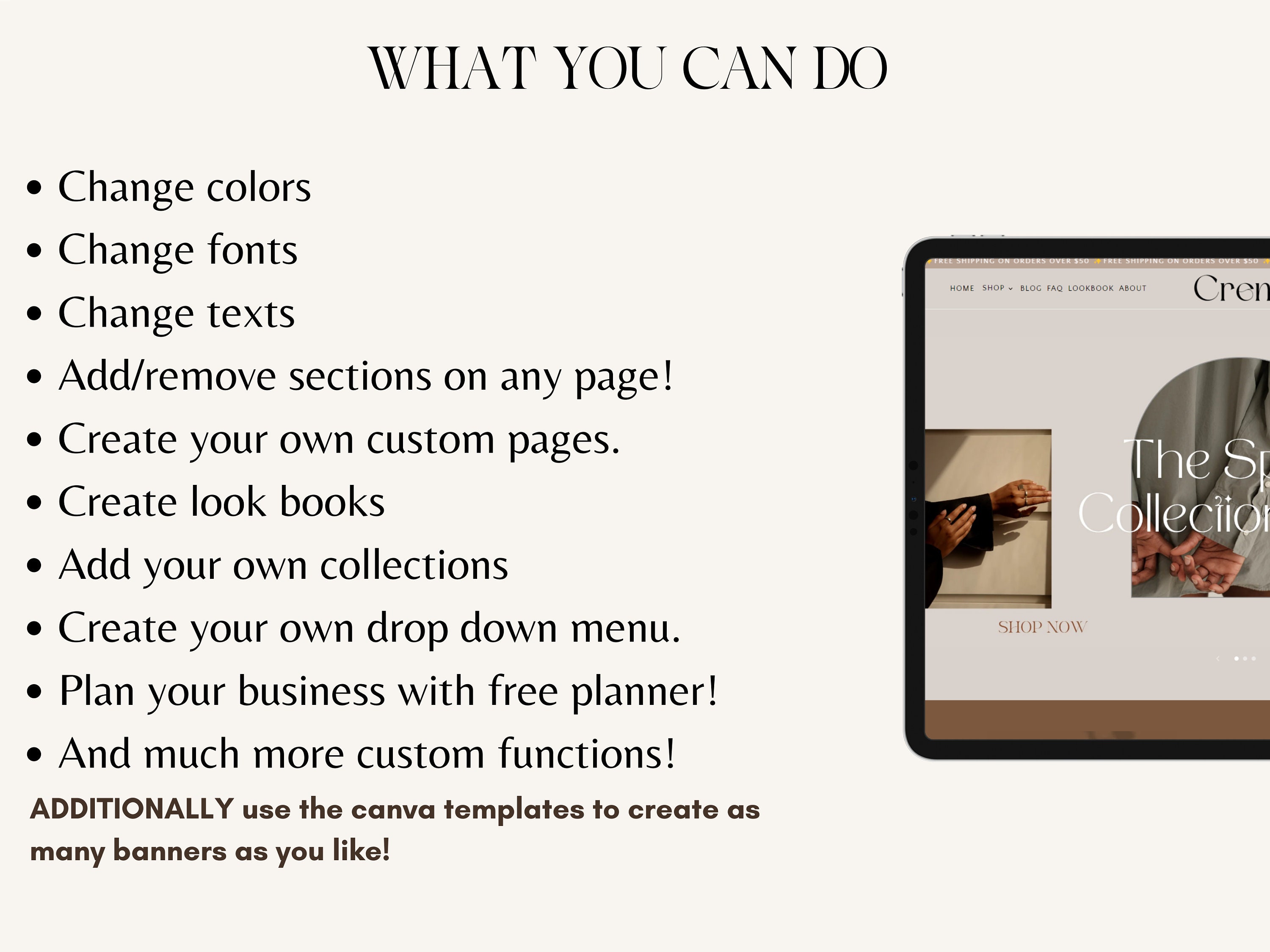 Creme Easy Shopify Theme Template, Minimal Website Shopify Design ...