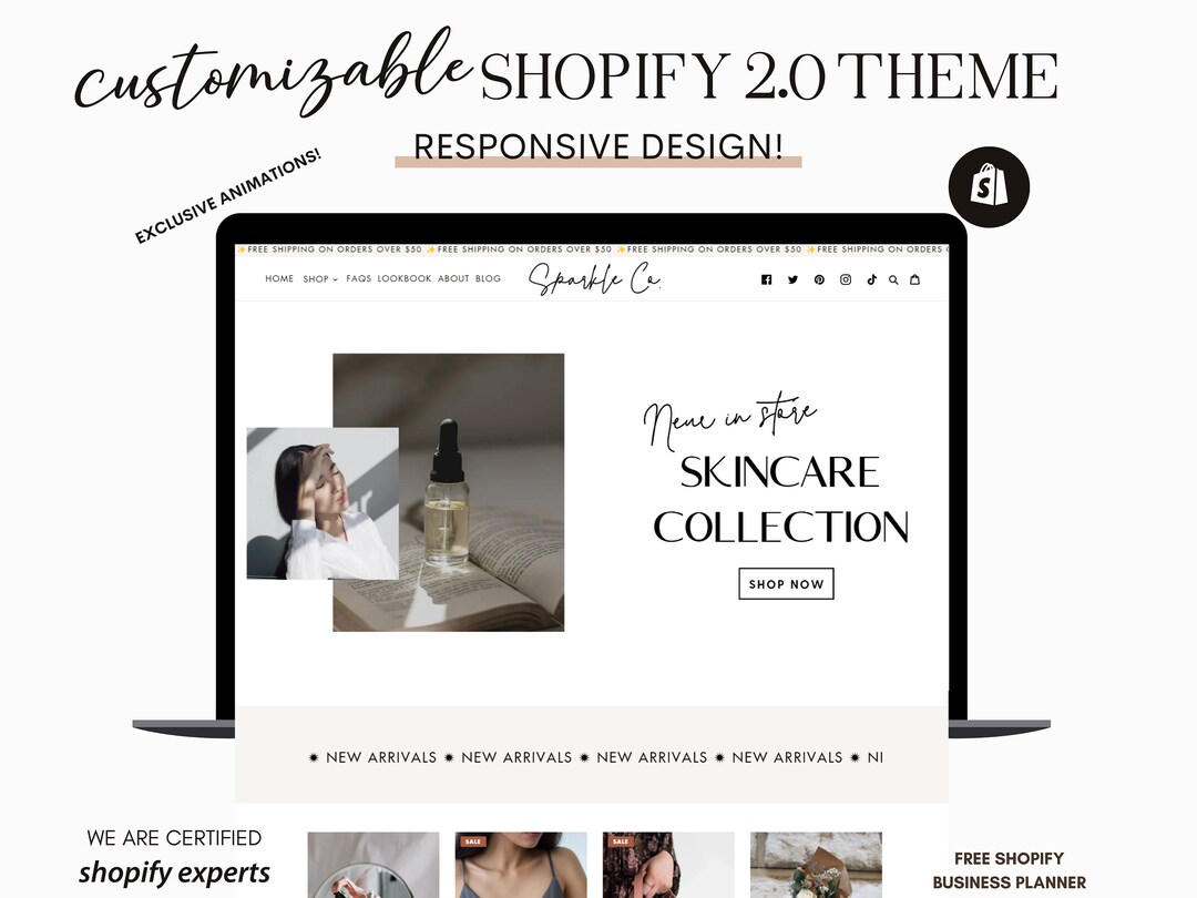 Easy Shopify Theme Template, Minimal Website Shopify Design Boutique ...