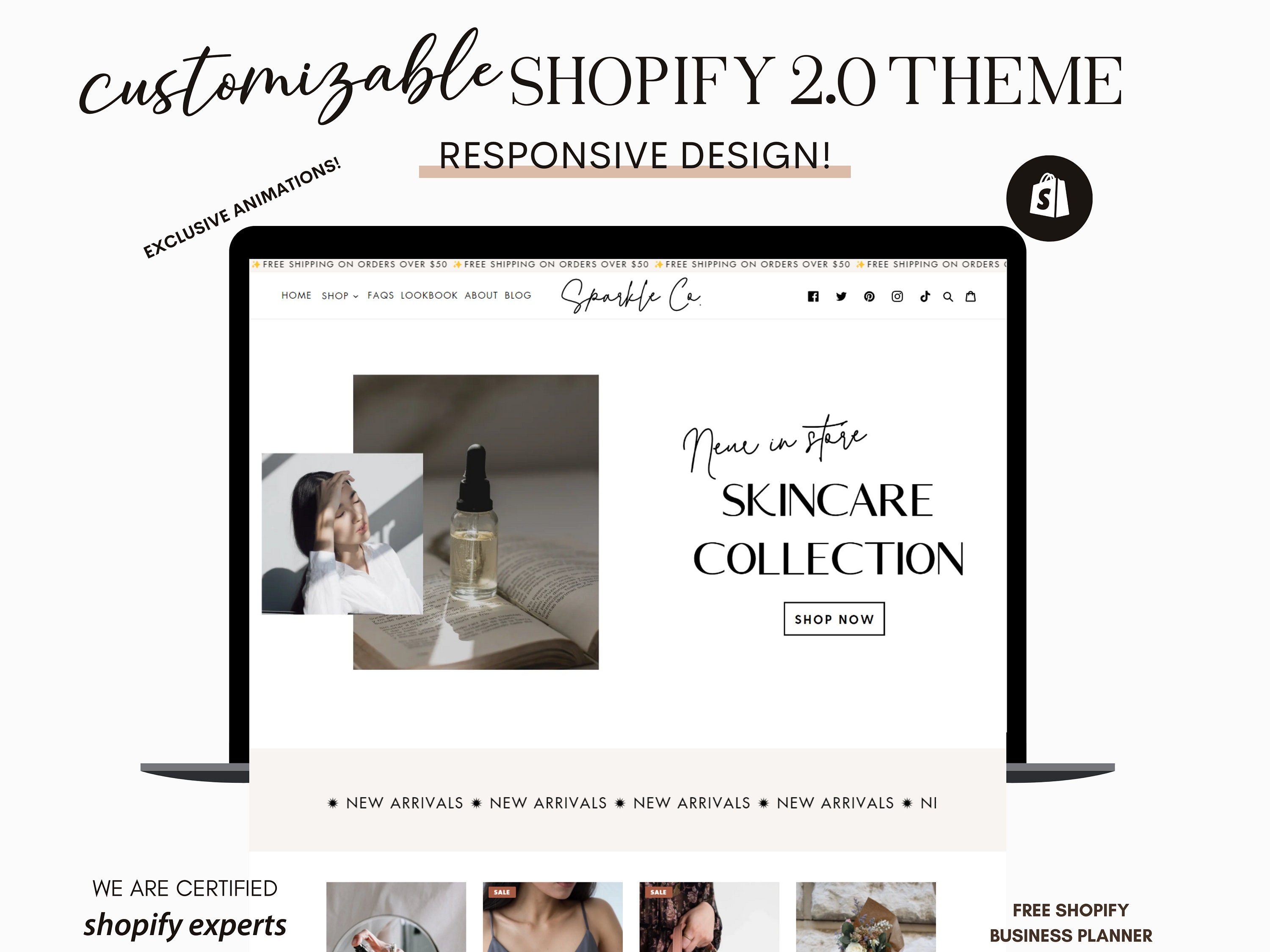Easy Shopify Theme Template, Minimal Website Shopify Design Boutique ...