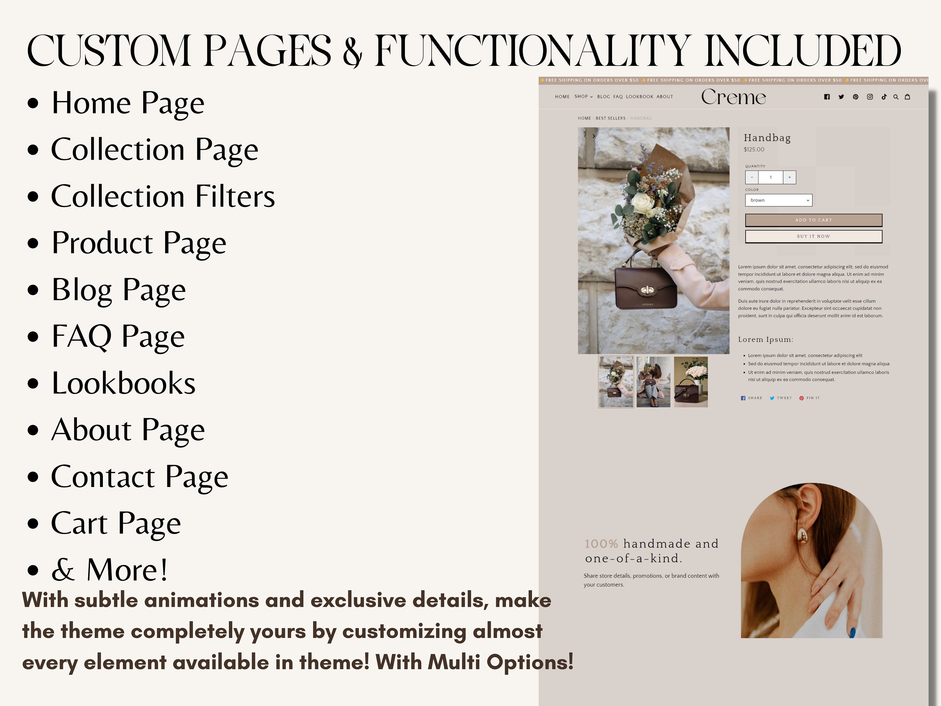 Creme Easy Shopify Theme Template, Minimal Website Shopify Design ...
