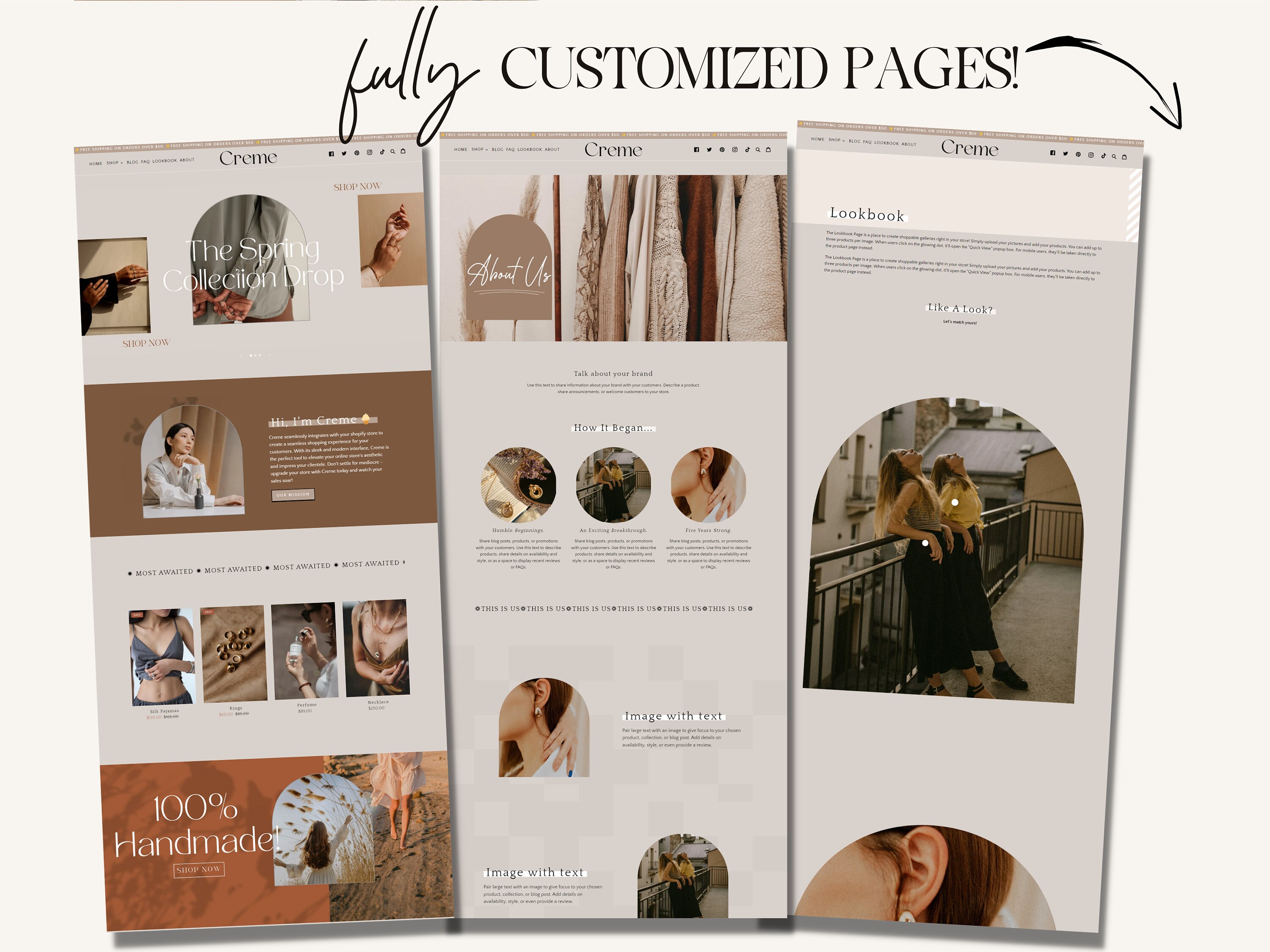 Creme Easy Shopify Theme Template, Minimal Website Shopify Design ...