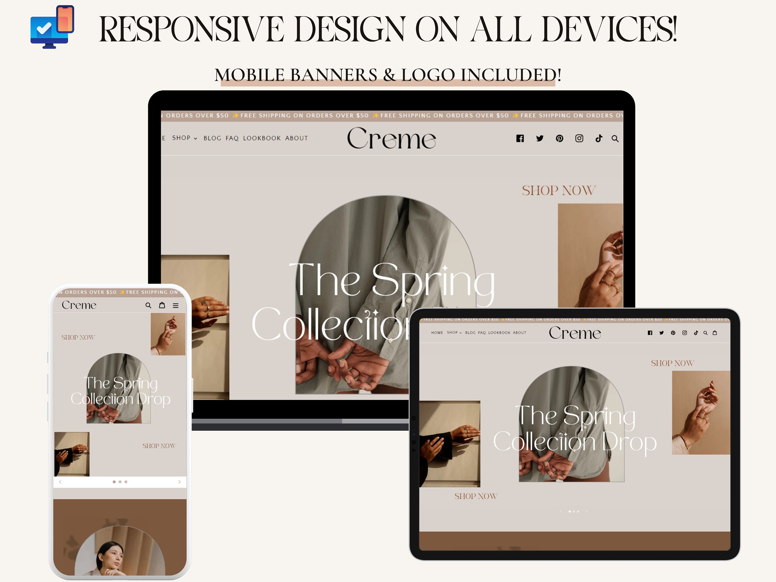 Creme Easy Shopify Theme Template, Minimal Website Shopify Design ...