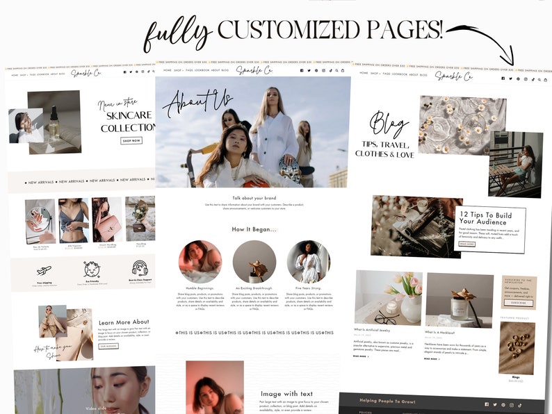 Easy Shopify Theme Template Minimal Website Shopify Design - Etsy