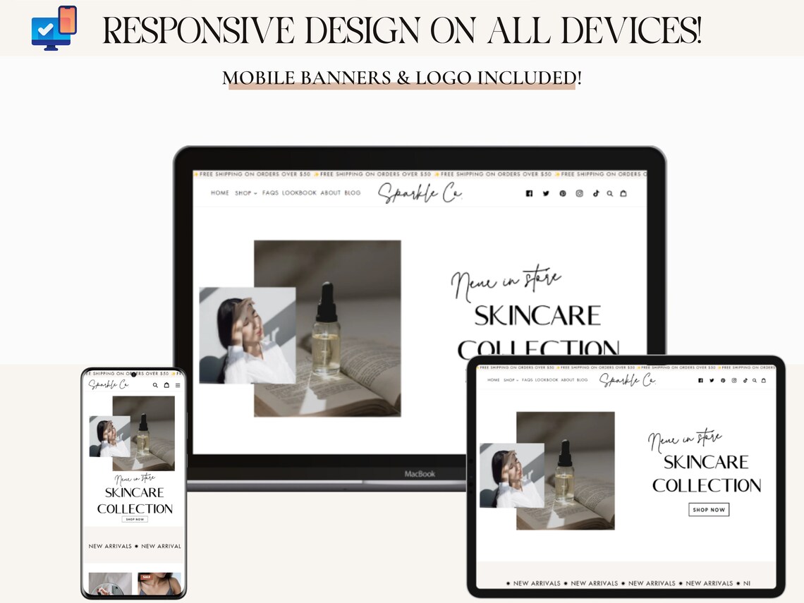 Easy Shopify Theme Template Minimal Website Shopify Design - Etsy