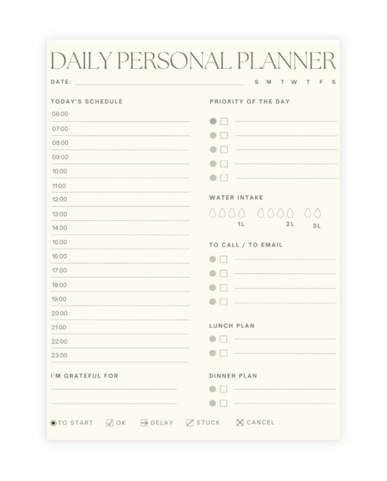 ADHD Daily Planner Printable and Editable Stay Organized and Productive ...