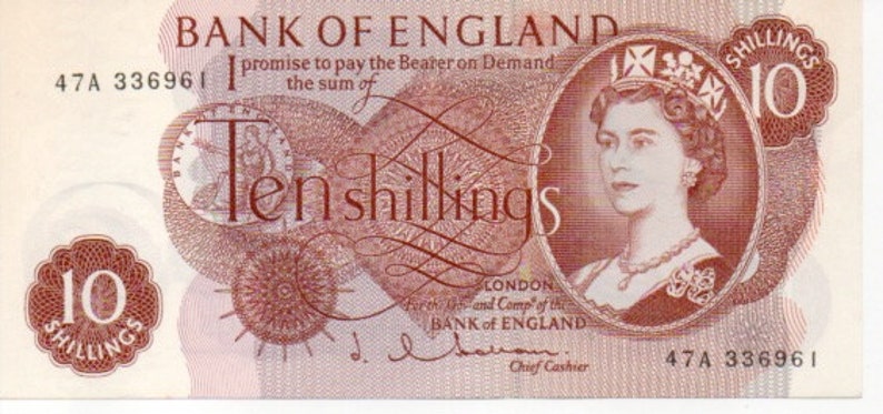 10 Shillings 47A 336961 1963 UNC Hollom BE 37a - H1033 - Etsy