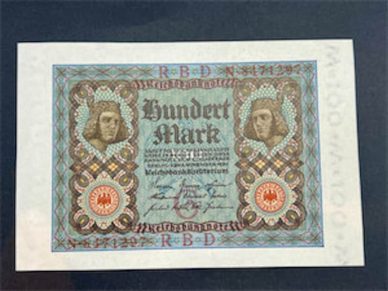 Germany One Hundred Marks 1920 Reichsbanknote N8471297 AUNC - H954 - Etsy