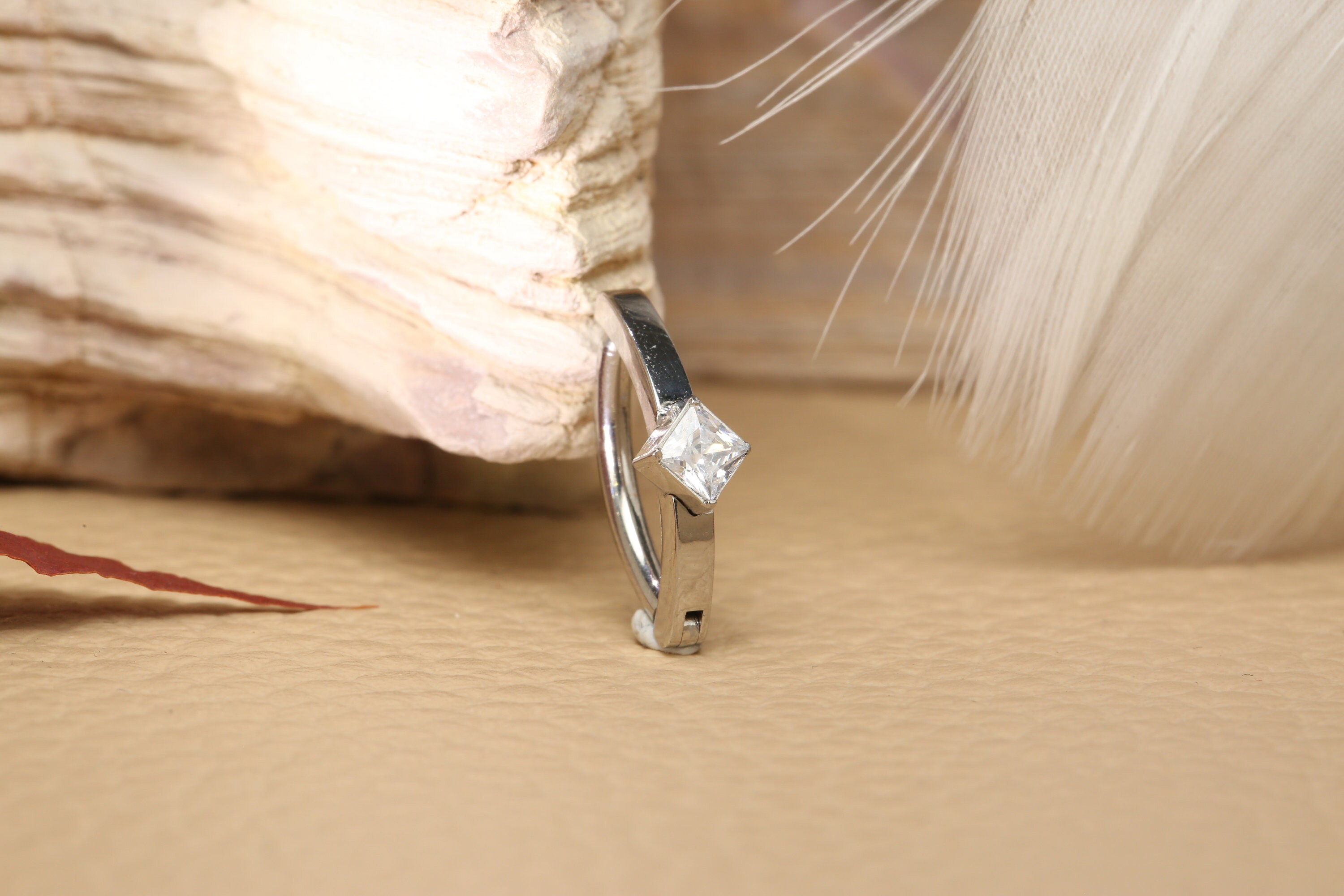 Curved Square Zircon Belly Button Button Abdominal Barbell - Etsy