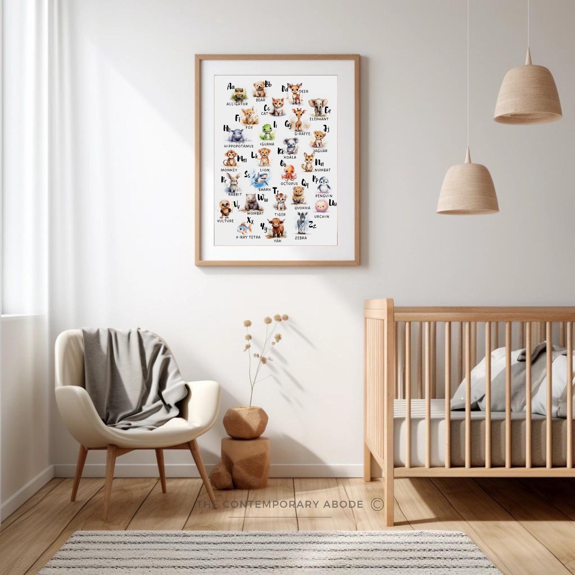 Kids Learning Animal Alphabet Poster | Artful Printable Poster | Decor ...