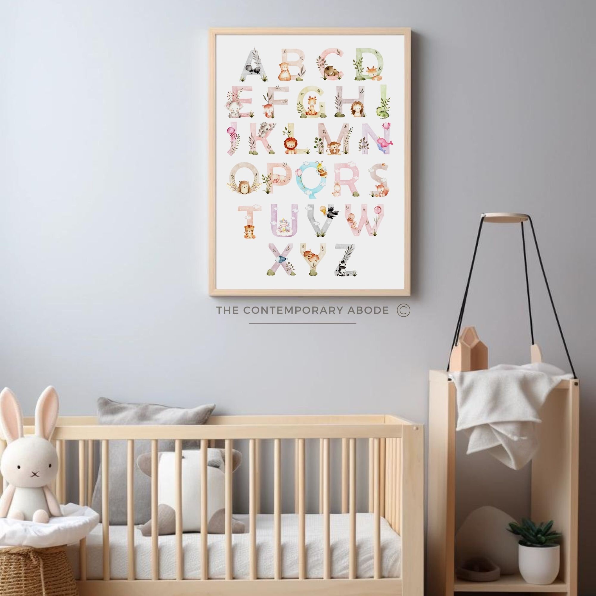 Kids Learning Pastel Colour Alphabet Poster Decor Children Print ...