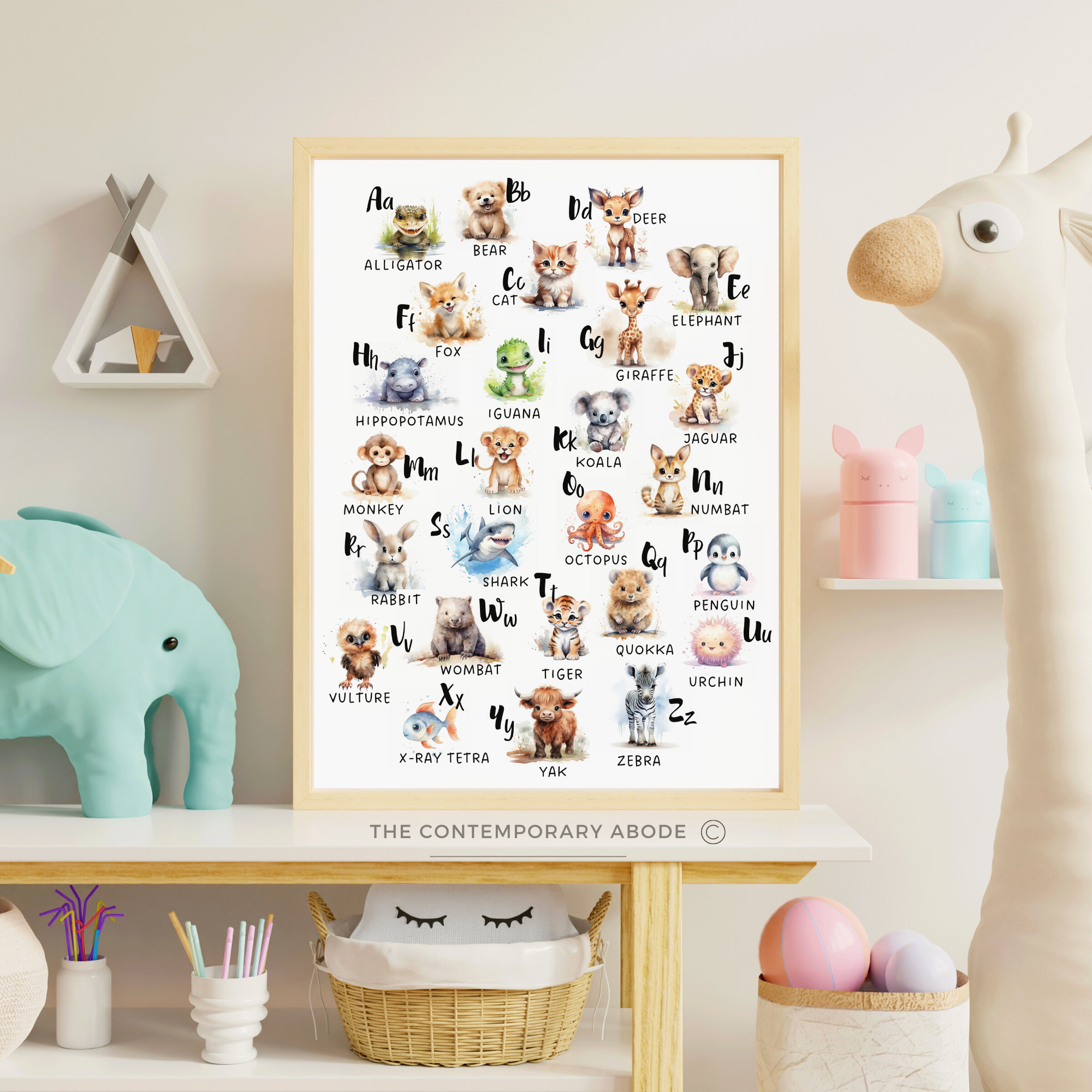 Kids Learning Animal Alphabet Poster | Artful Printable Poster | Decor ...