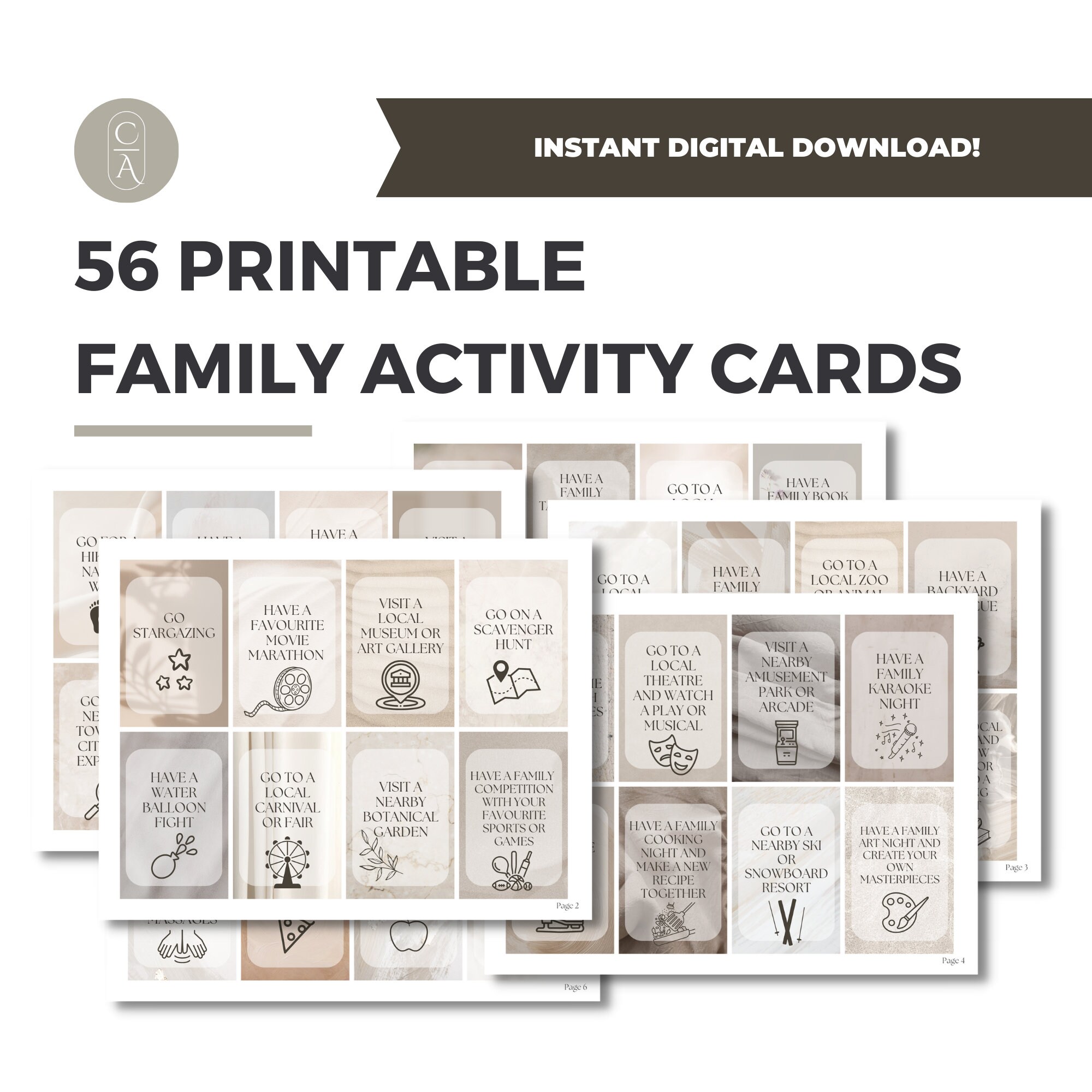 56 Family Activity Cards, Stay at Home Fun, Adventure Games, Rainy Day ...
