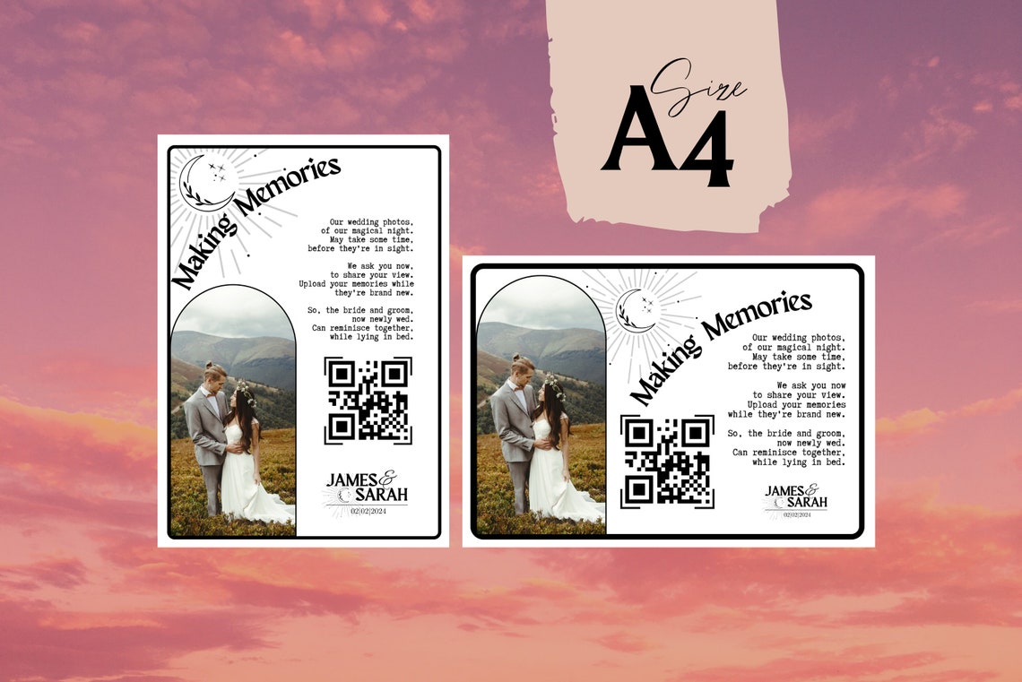 QR Code Sign X2 - A4 Making Memories Photo (template) - Etsy