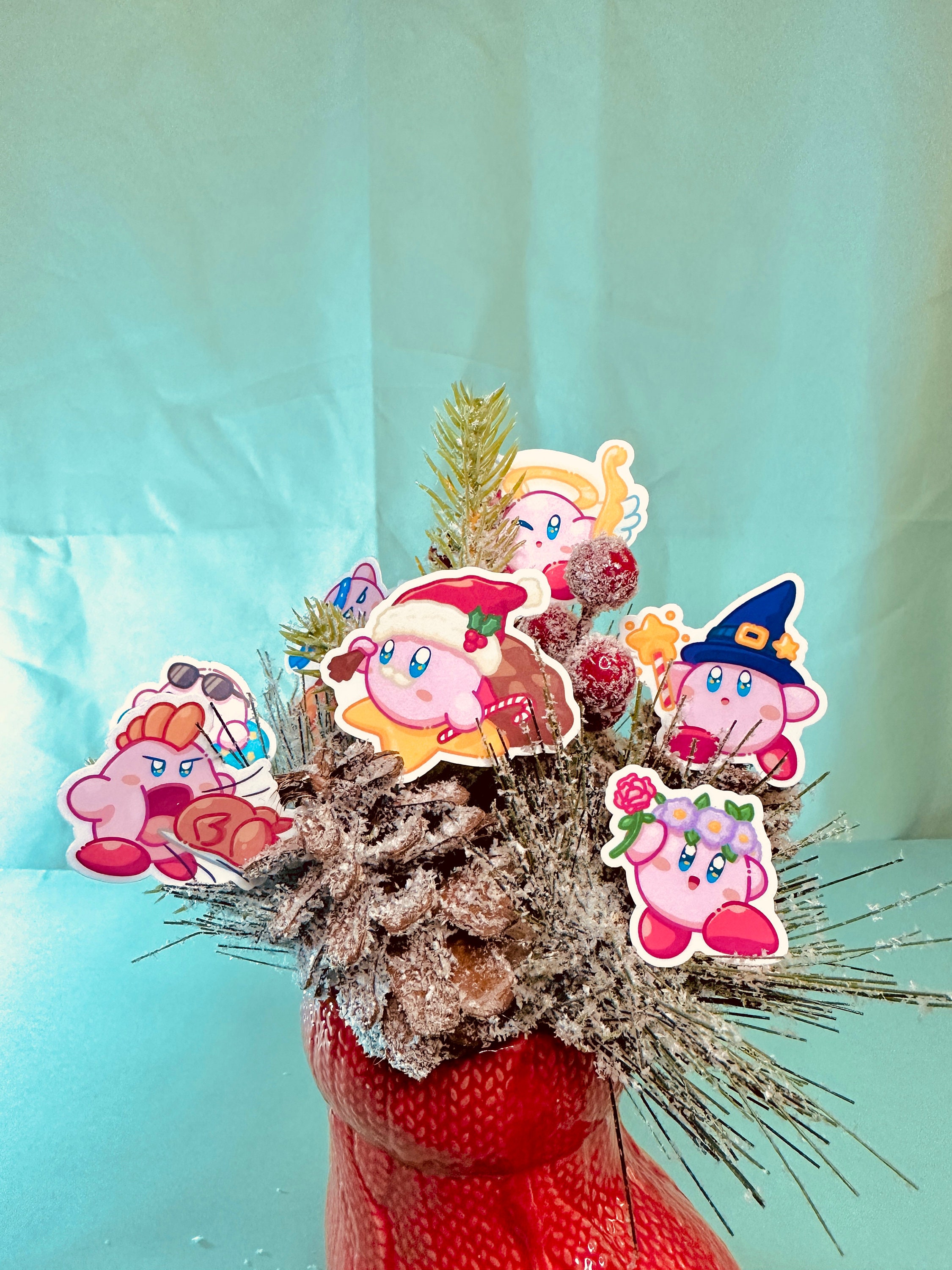 KIRBY KAWAII Holidays Cute Sticker Pack Pink Puffball Memes, Mini ...