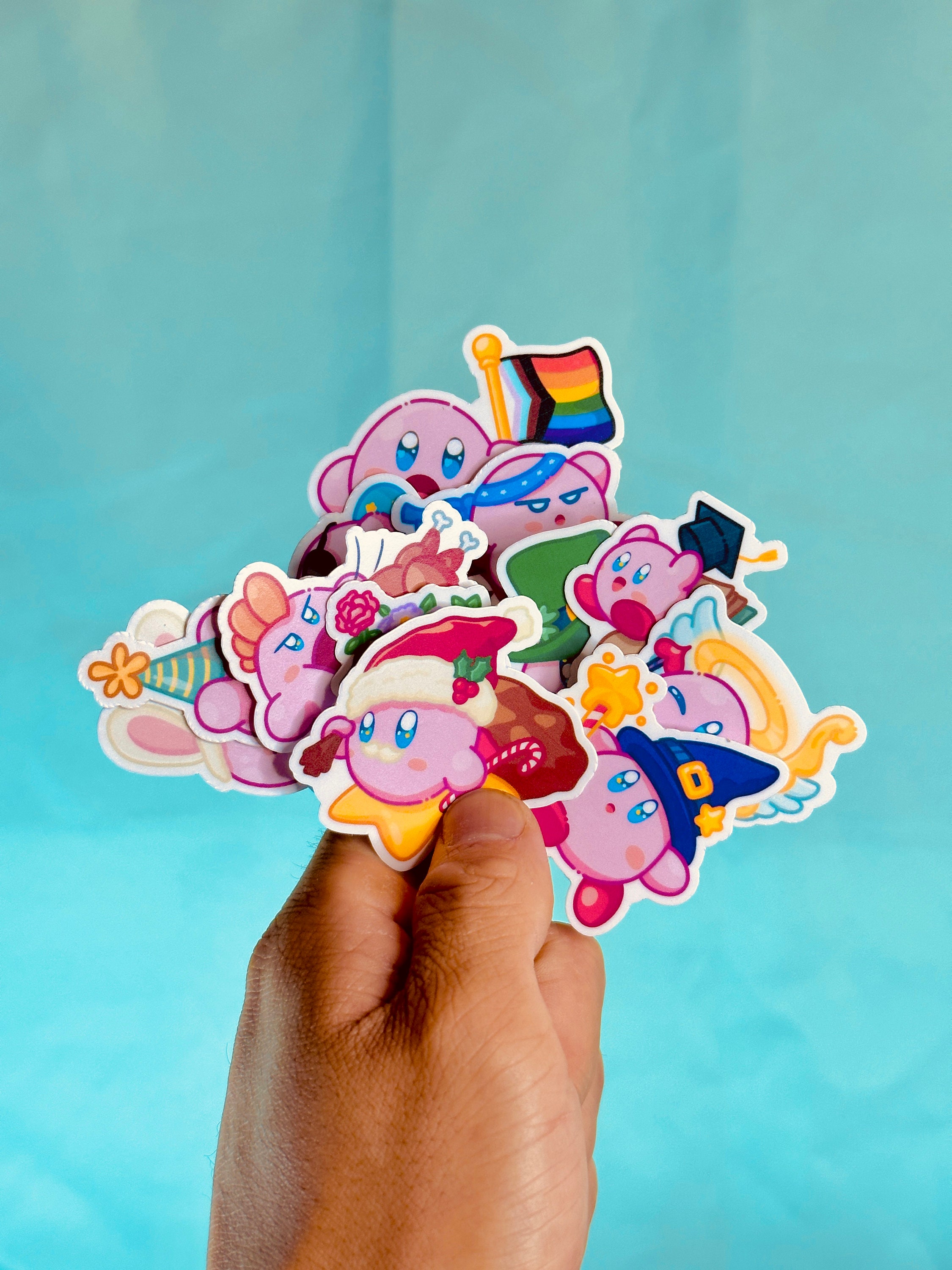 KIRBY KAWAII Holidays Cute Sticker Pack Pink Puffball Memes, Mini ...